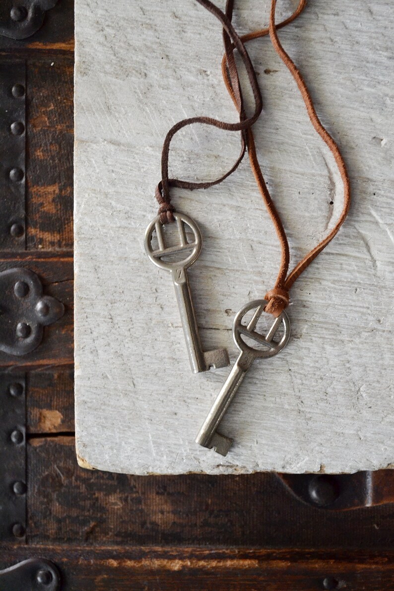 Geometric Skeleton Key Necklace German Skeleton Keys | Etsy