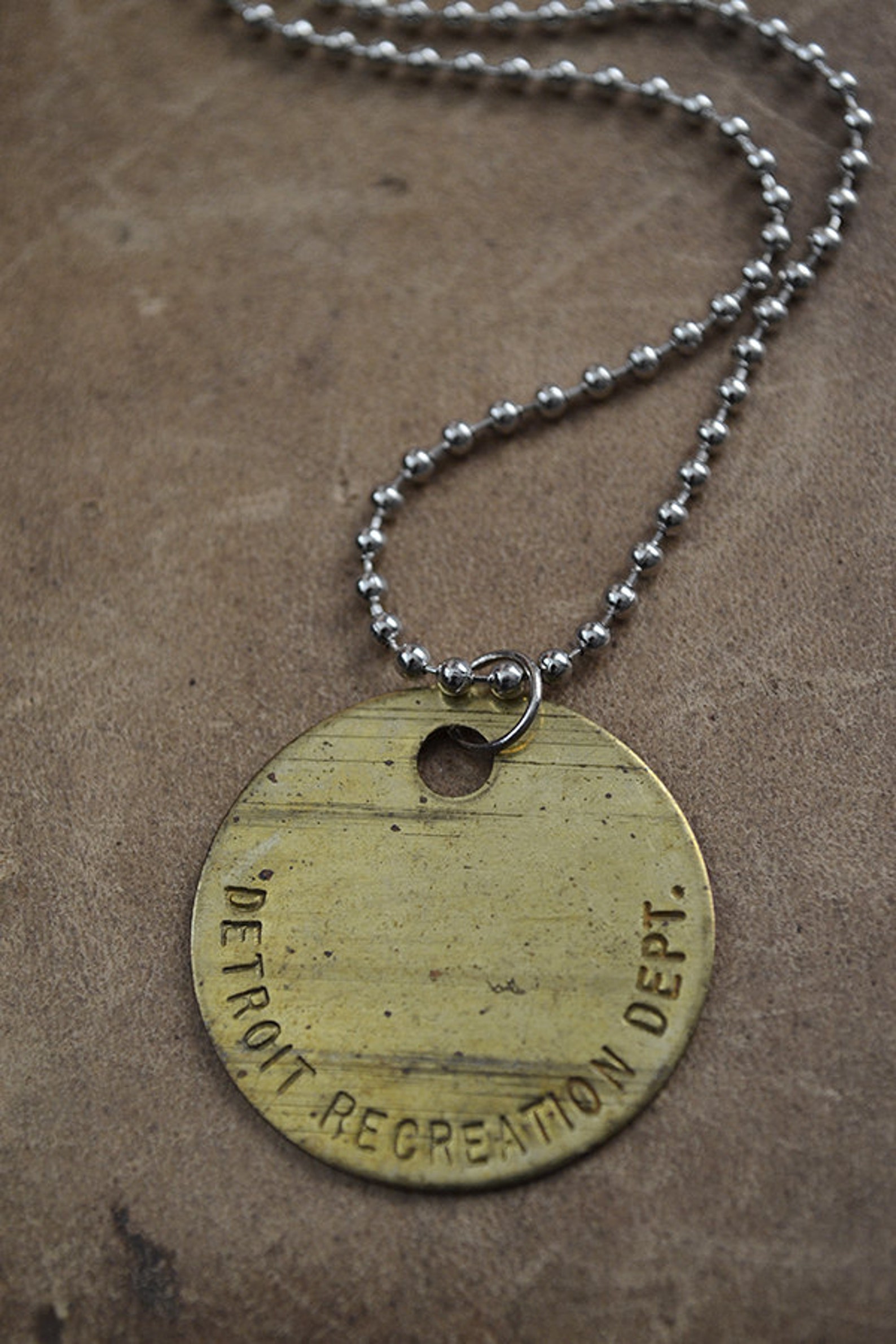 Authentic Vintage Detroit Tag Metal Necklace - Detroit Jewelry - Mens ...
