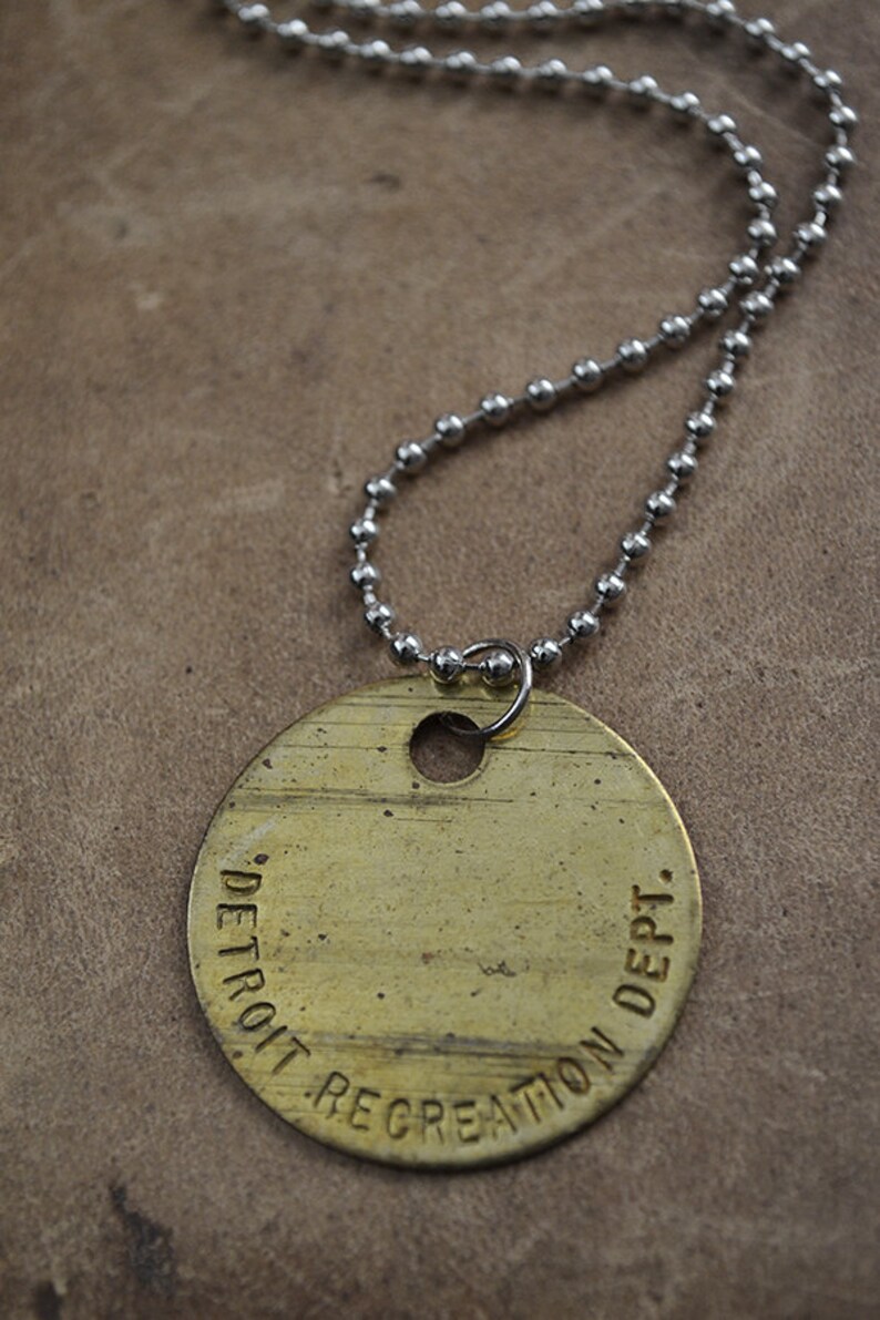 Authentic Vintage Detroit Tag Metal Necklace Detroit Jewelry - Etsy
