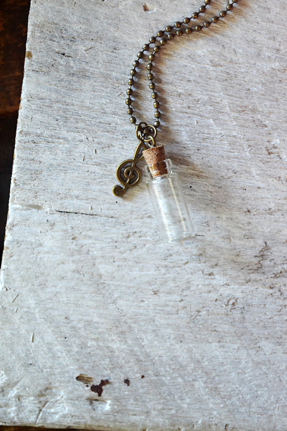 Musical Messages Message in A Bottle Necklace Music Note | Etsy