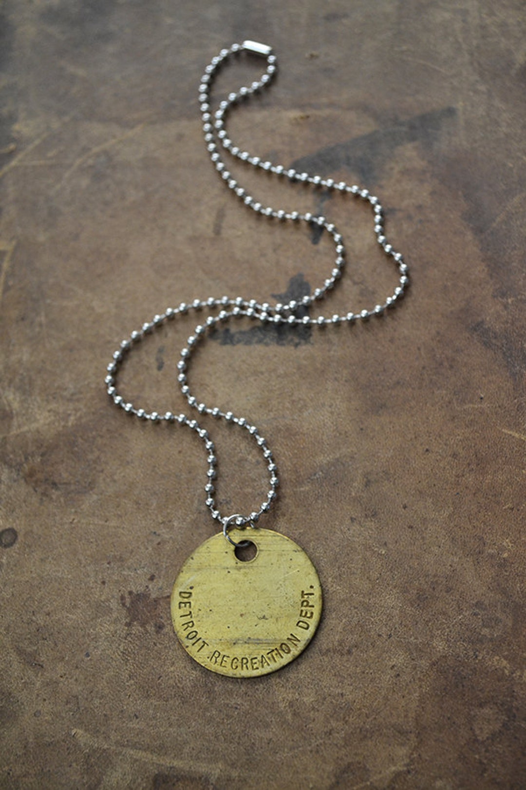Authentic Vintage Detroit Tag Metal Necklace - Detroit Jewelry - Mens ...