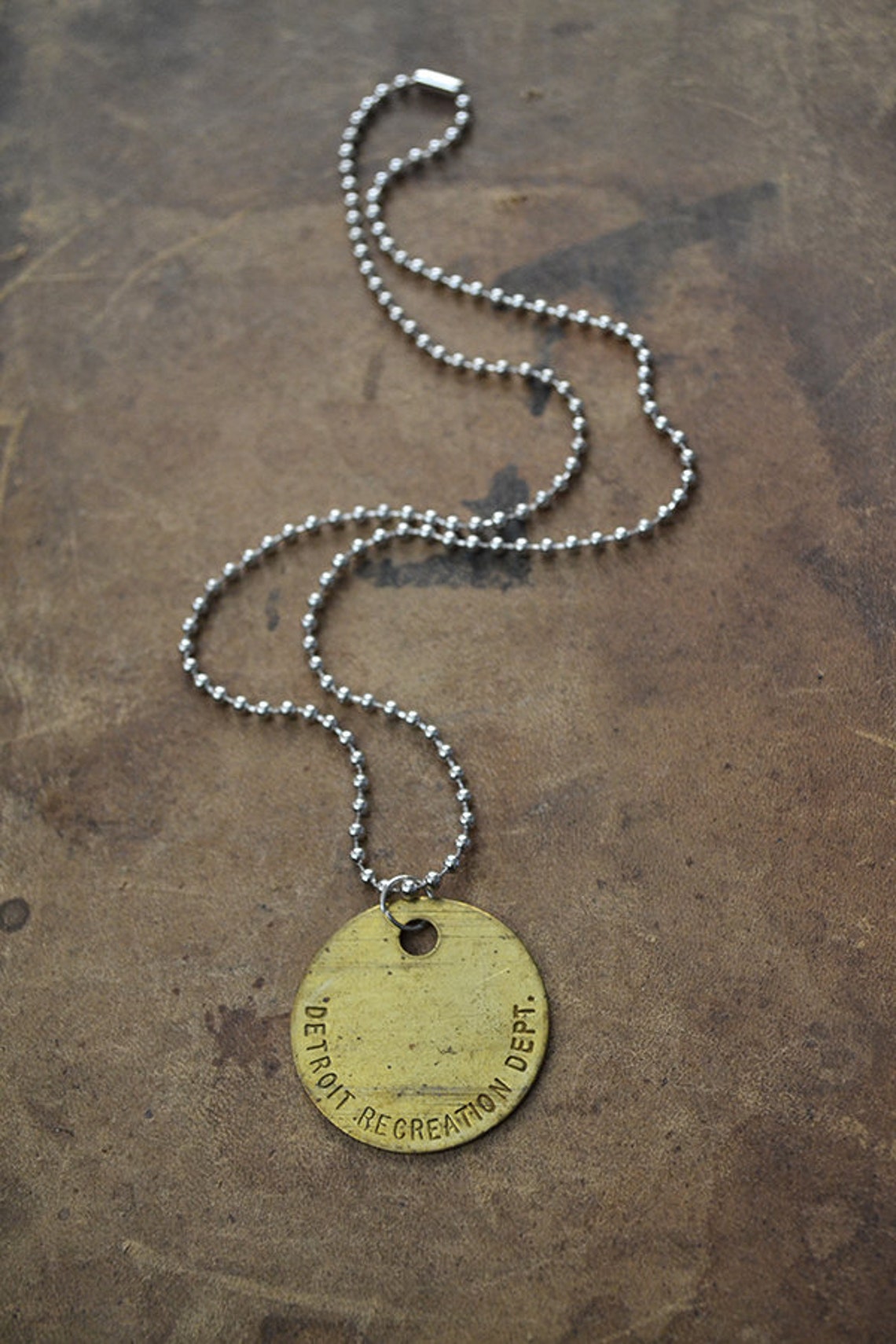 Authentic Vintage Detroit Tag Metal Necklace - Detroit Jewelry - Mens ...