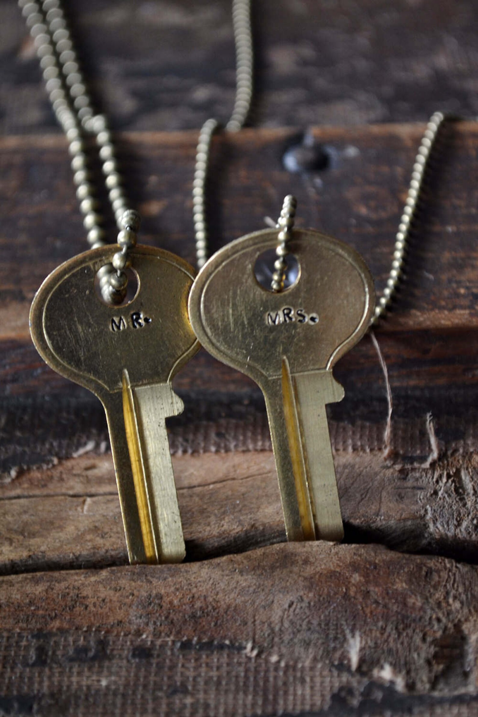 Mr & Mrs Matching Key Necklaces Wedding Keys His and Her | Etsy