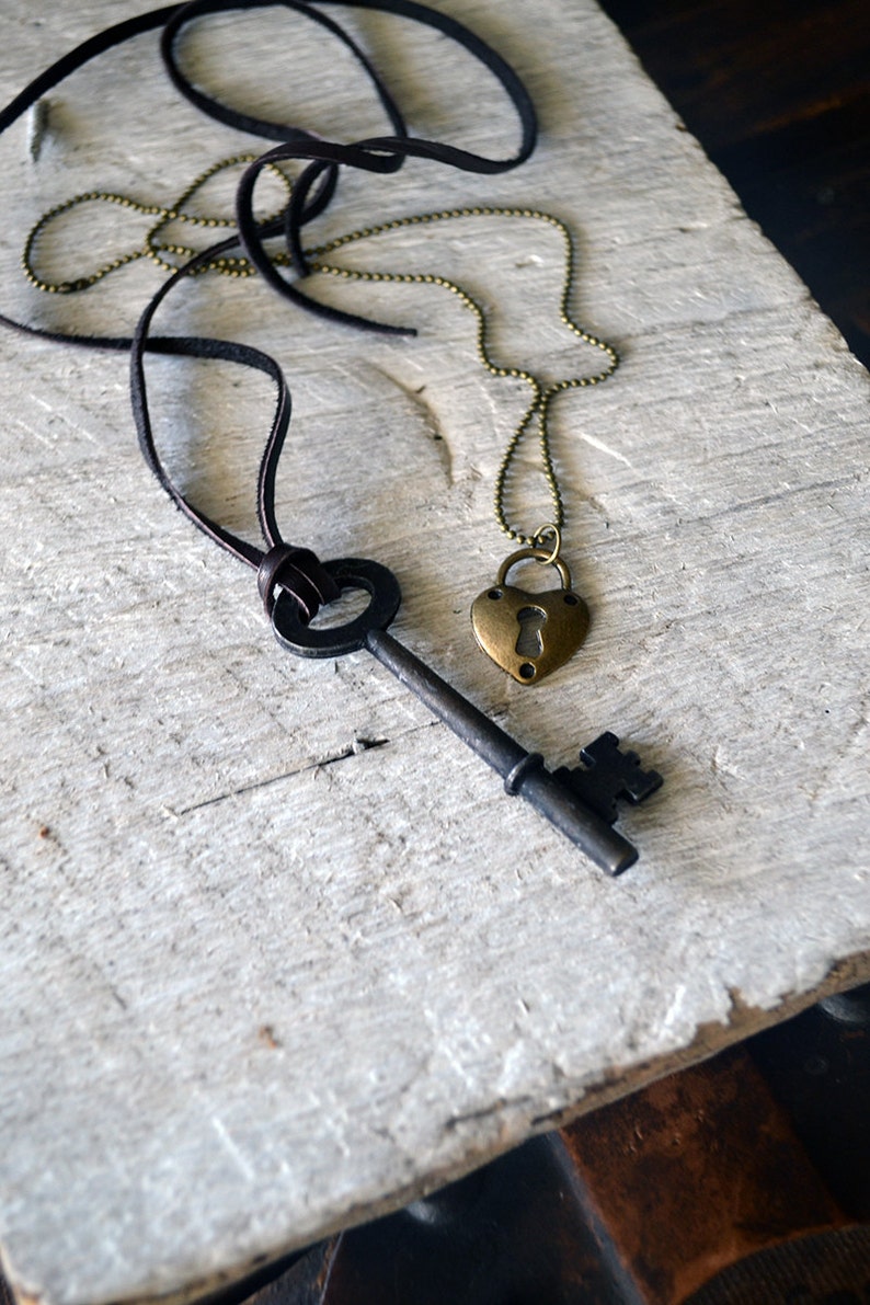 His and Hers Lock and Key Necklaces Key to My Heart Necklace | Etsy