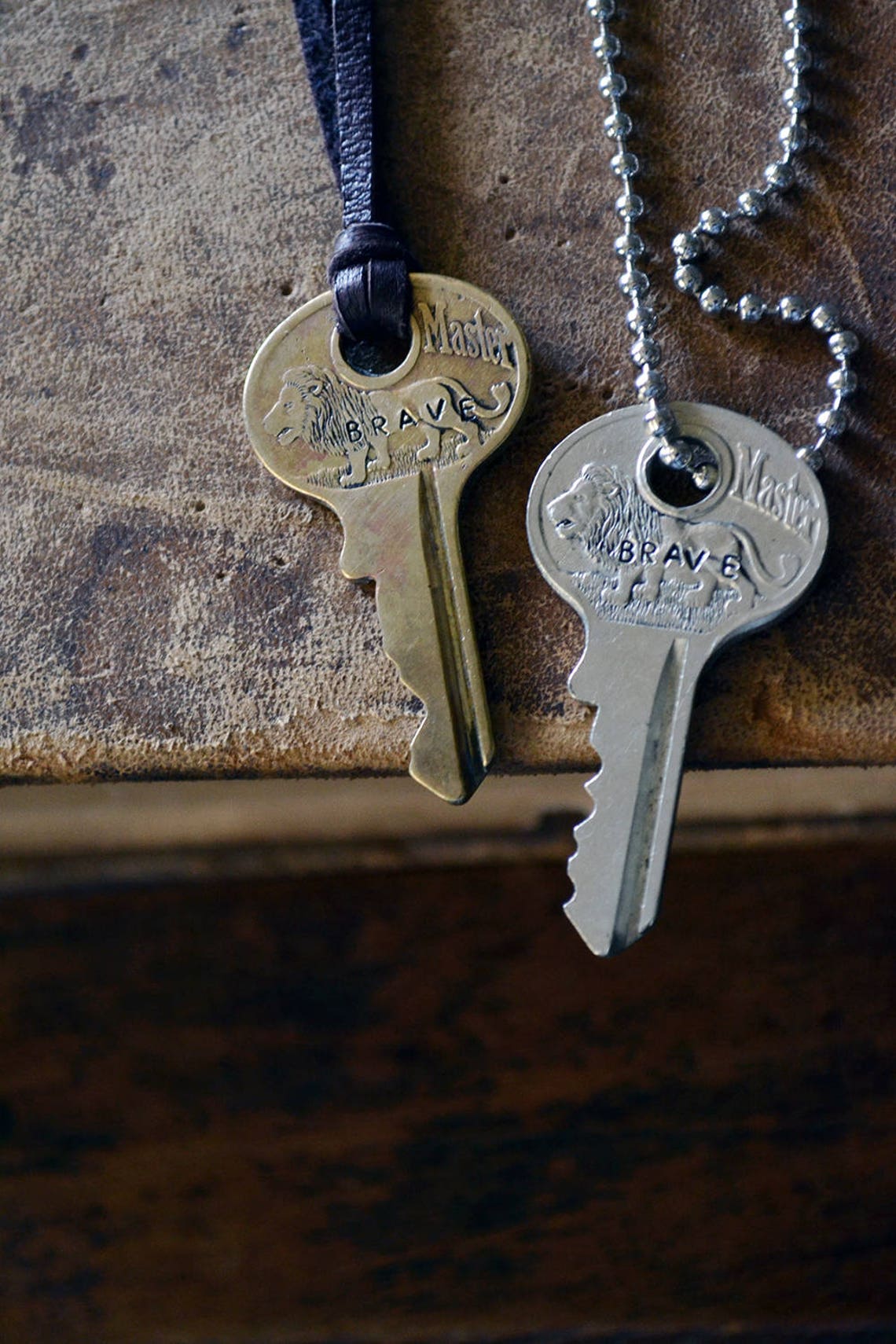 Key of Bravery Brass Lion Key Masterlock Key Necklace | Etsy