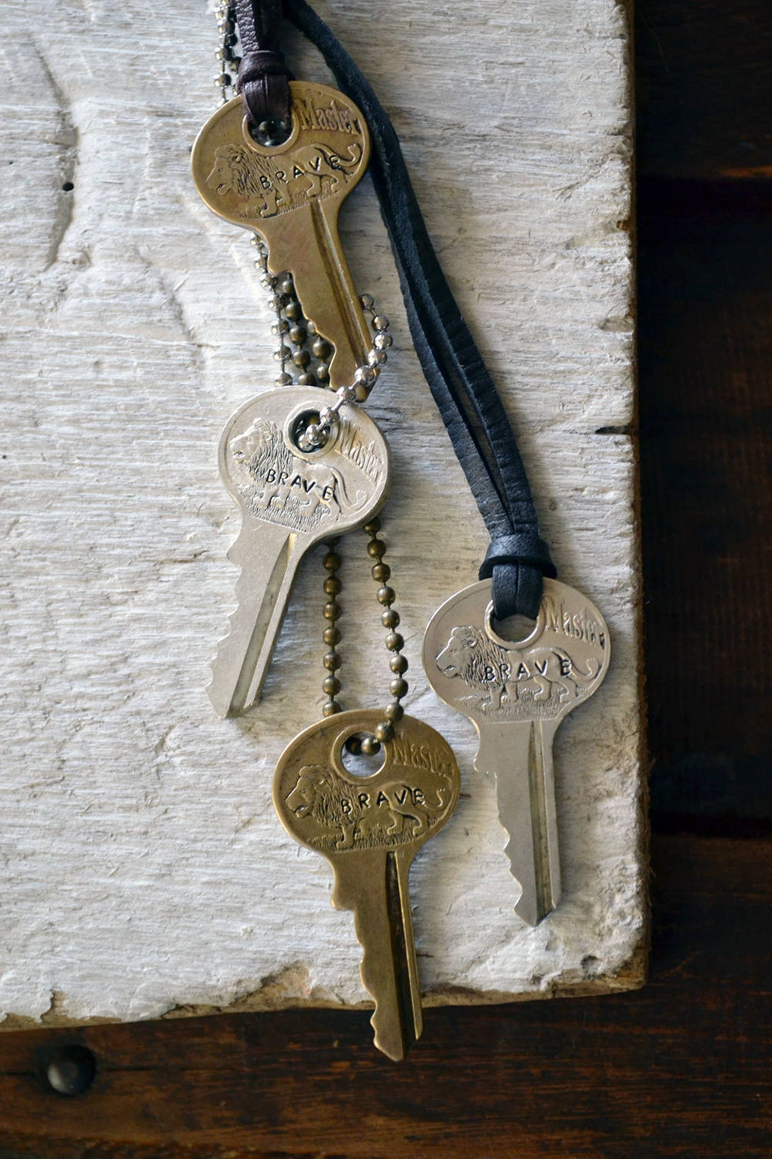 Key of Bravery Brass Lion Key Masterlock Key Necklace - Etsy