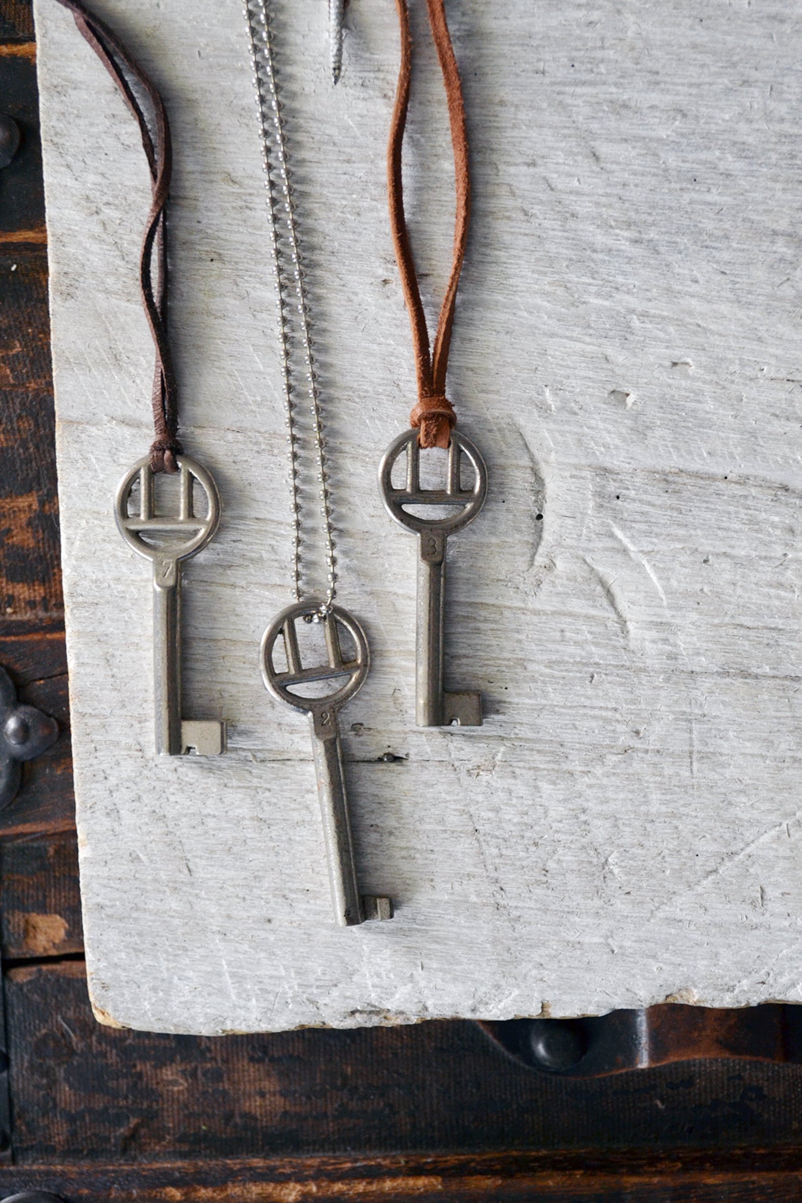 Geometric Skeleton Key Necklace German Skeleton Keys | Etsy