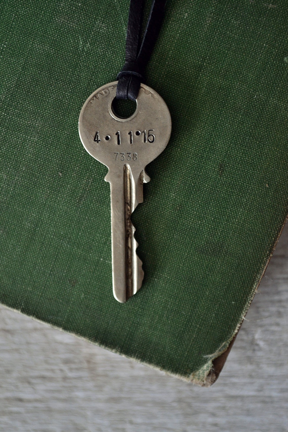 Custom Date Key Necklace - Hand-stamped Key - Personalized Key ...