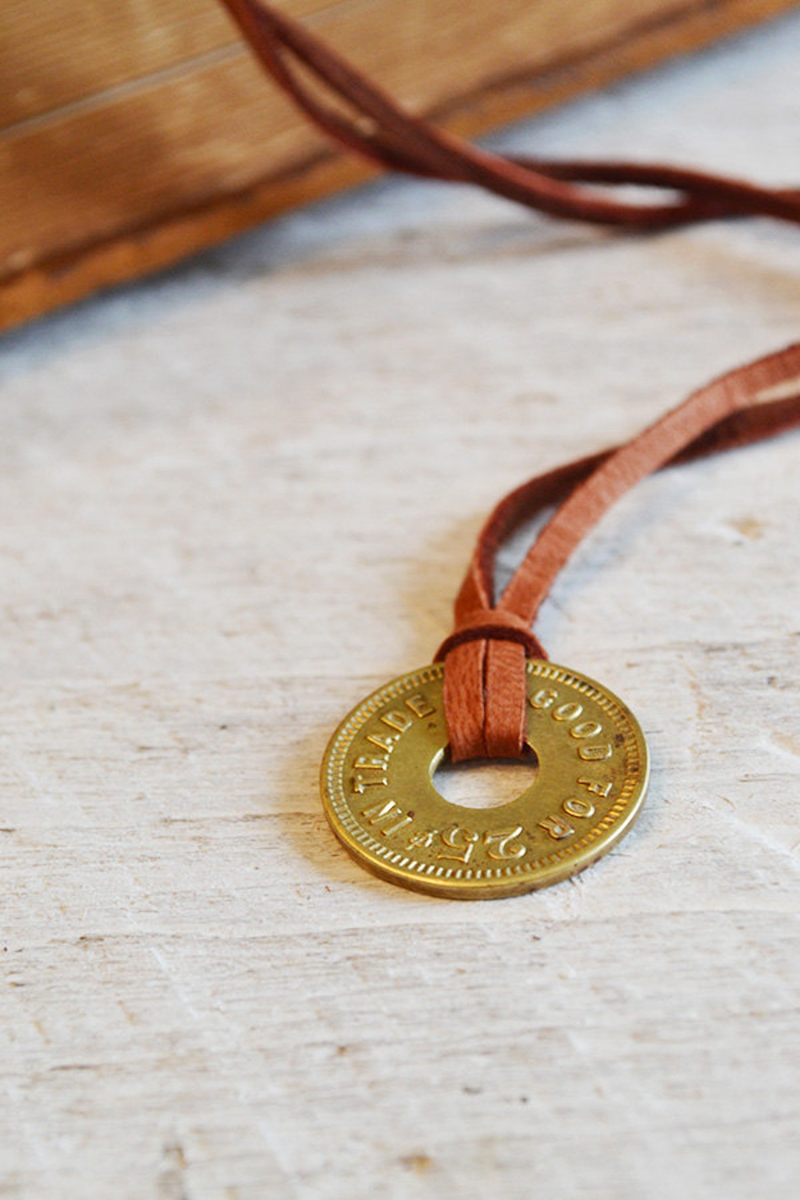 Vintage Trade Token Necklace - Mens Necklace - Vintage Token Coin ...
