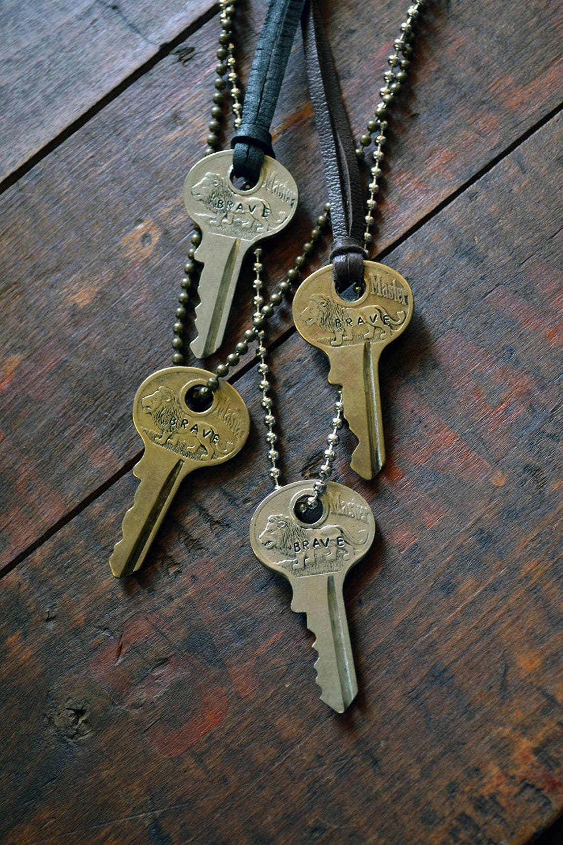 Key of Bravery Brass Lion Key Masterlock Key Necklace - Etsy