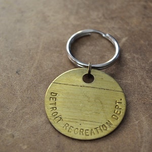 Authentic Vintage Detroit Recreation Department Tag Keychain - Upcycle ...