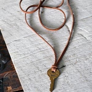 Leo Key - Vintage Key Necklace - Brass Lion Key - Masterlock Key ...