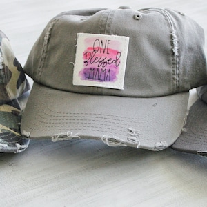 Custom Distressed Baseball Hat With Printed Patch - Etsy