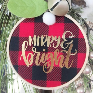 Buffalo Check Ornament Christmas Ornament Merry and Bright Farmhouse ...