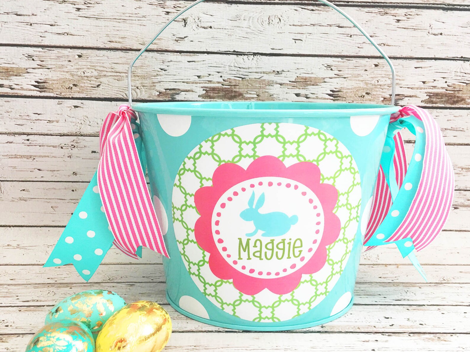 Personalized Easter Bucket for Girls Easter Bunny Basket - Etsy