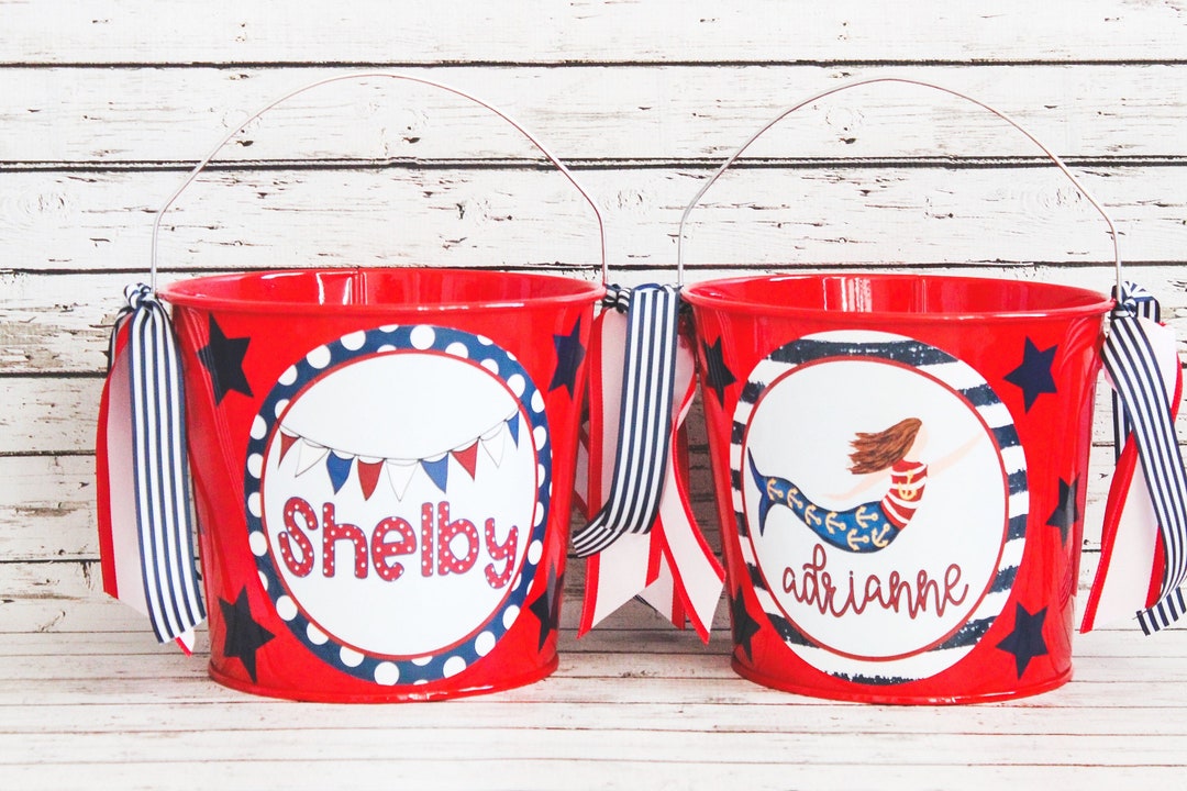 Patriotic Personalized Metal Bucket - Etsy