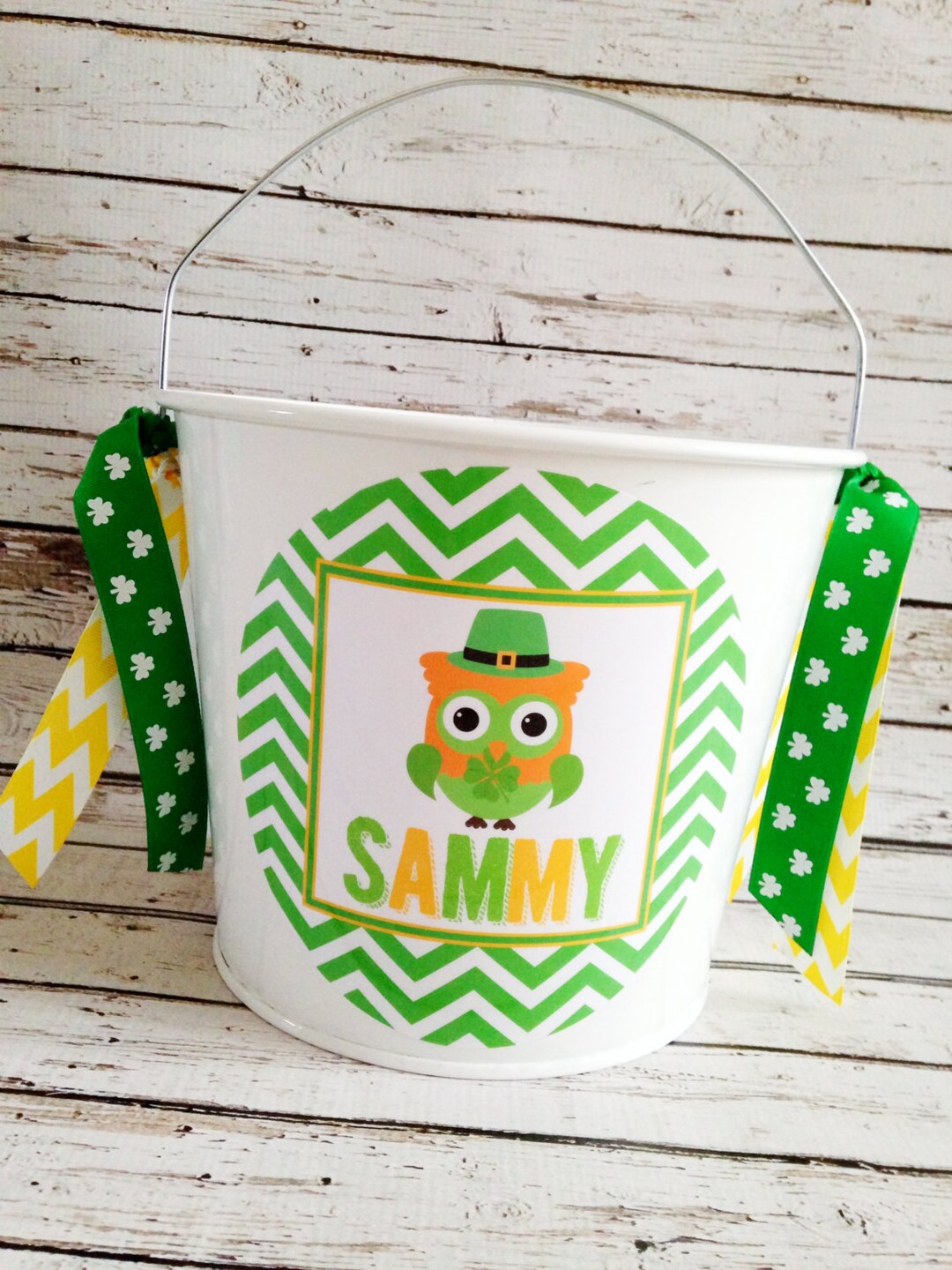 Irish Owl Bucket Owl St. Patrick's Pail Personalized Bucket Custom ...