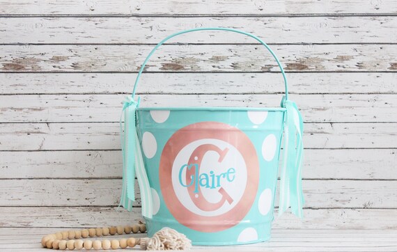Personalized Rose Gold Gift Pail Bucket | Etsy