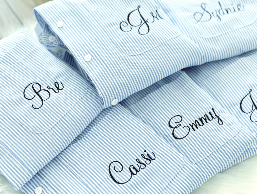Personalized Oxford Shirt: Embroidered Bridesmaid Getting Ready Gift - Etsy