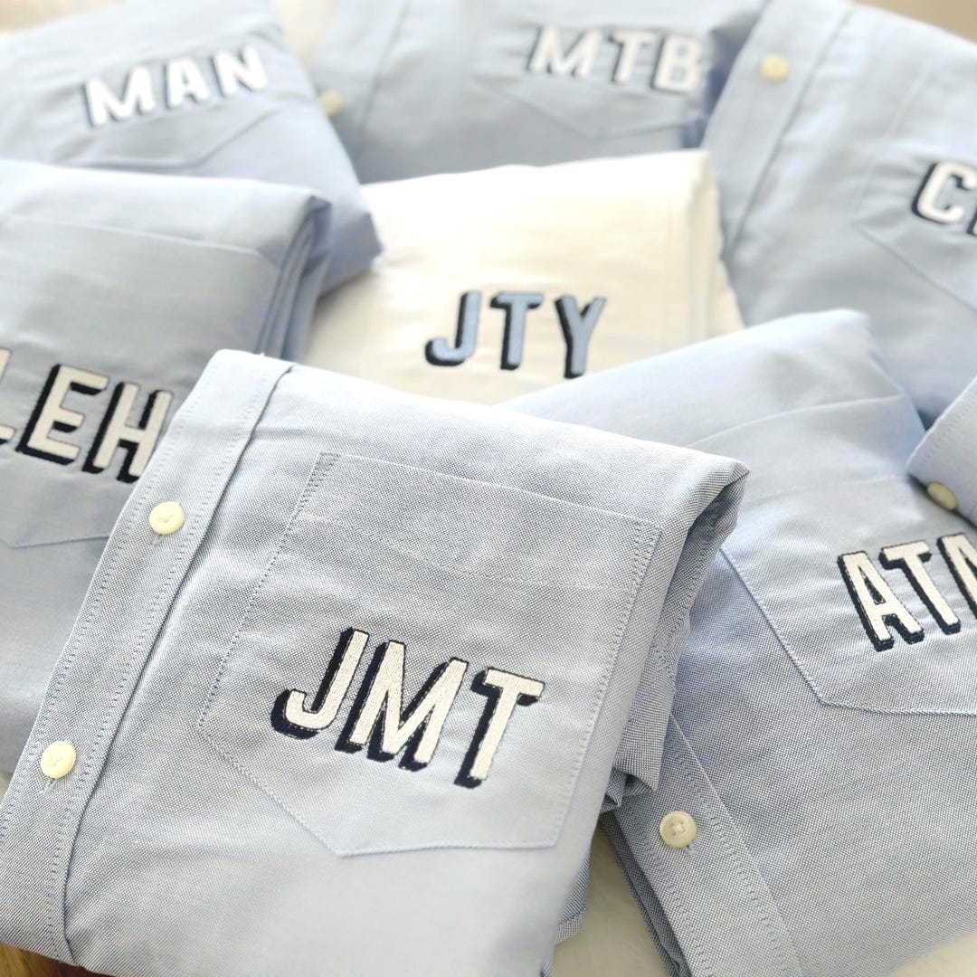 Monogrammed Bridal Party Getting Ready Shirts for Hair and Makeup - Etsy
