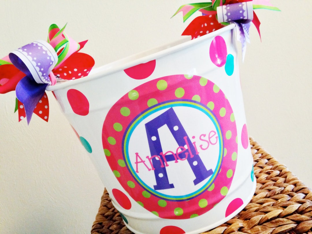 Personalized Basket | Monogram Basket | Girls Bucket - Etsy
