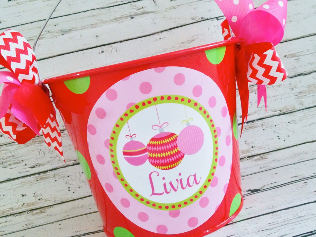 Personalized Kids Pail - Christmas Gift - Christmas Decoration ...
