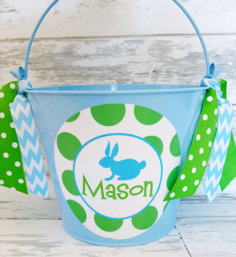 Personalized Boys Blue Easter Pail - Etsy