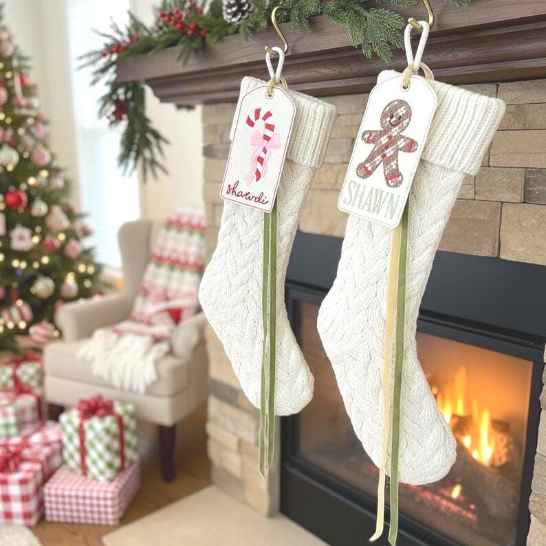 Personalized Candy Cane Stocking Tag – Holiday Keepsake Ornament - Etsy
