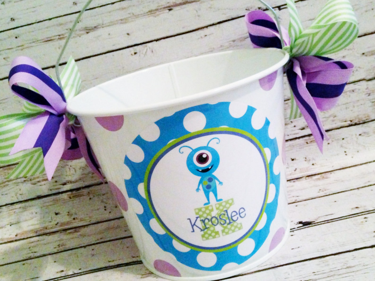 Blue Monster Candy Pail for Trick or Treating | Etsy
