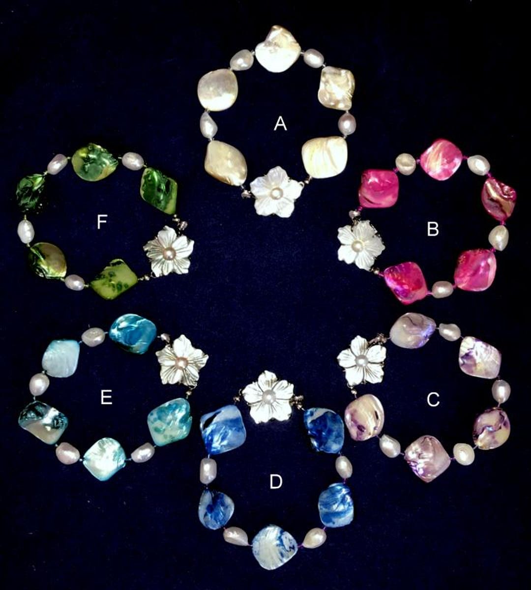 Nugget Beads, Mother of Pearl Flower Push Clasp and Freshwater White ...