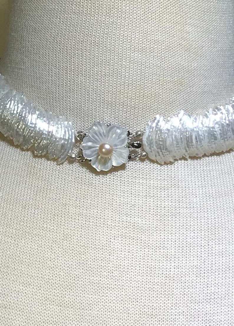 Graduated Trochus Seashell 18" Necklace With Matching Earrings and ...