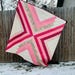 Handmade Pink, Cream, and Rose Throw Quilt 60”x60”. High Quaility 100% ...