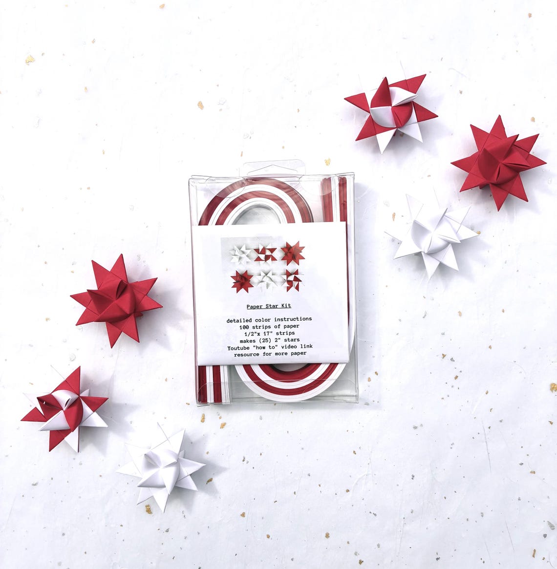 Paper Star Kit~ Froebel Paper Strips & Instructions (100ct) Red/white ...