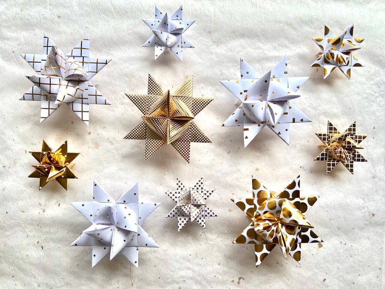 Hot Foil Gold Pattern Paper Strips~ DIY Origami Stars (40 Count) - Etsy UK
