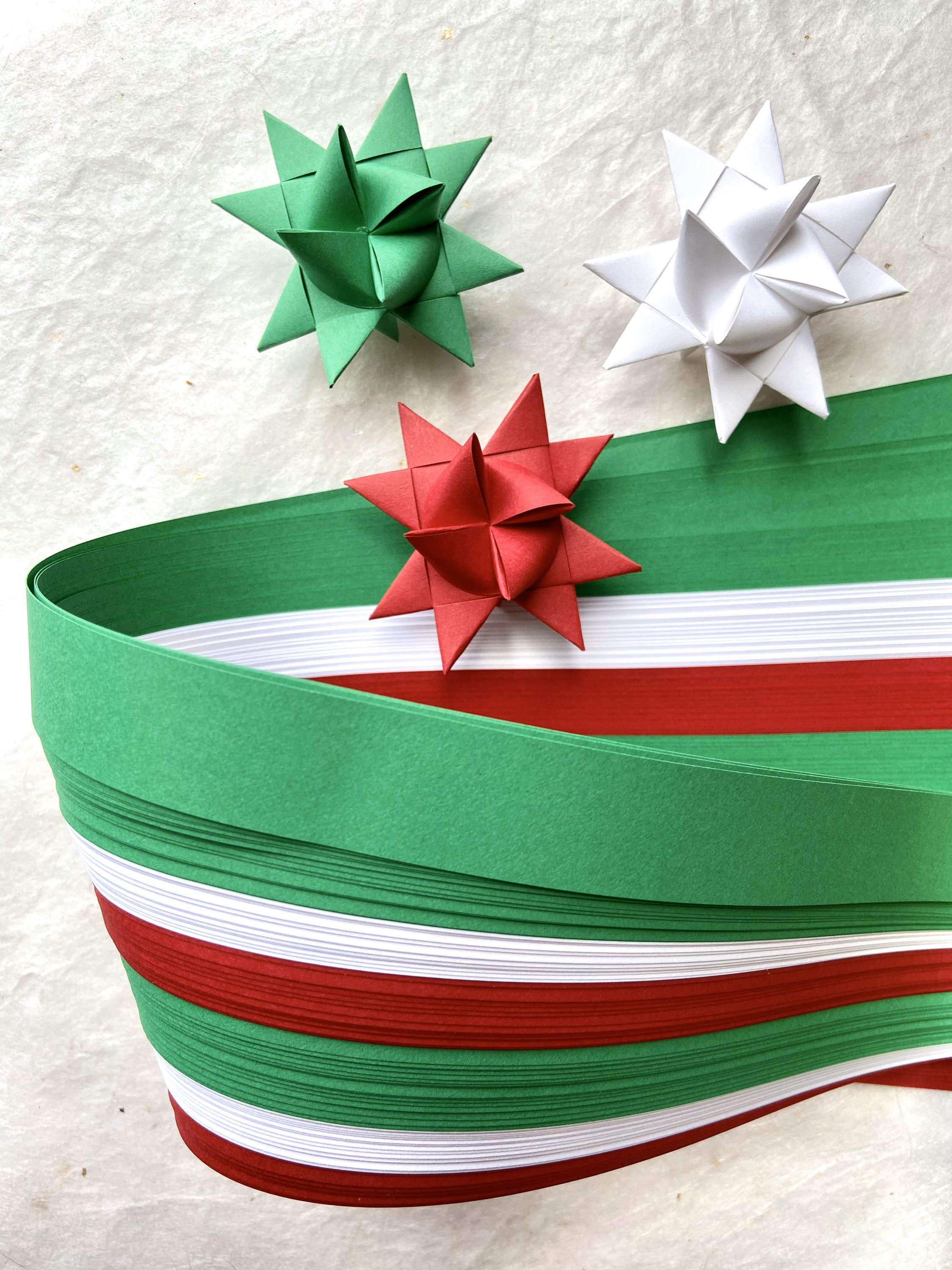 Origami Star Strips Red and Green. 100 Strips Paper Paper & Party ...