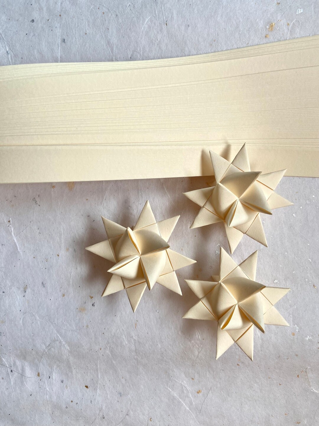 Ivory Froebel Moravian German Star Paper Origami Ornaments Cream Ecru ...