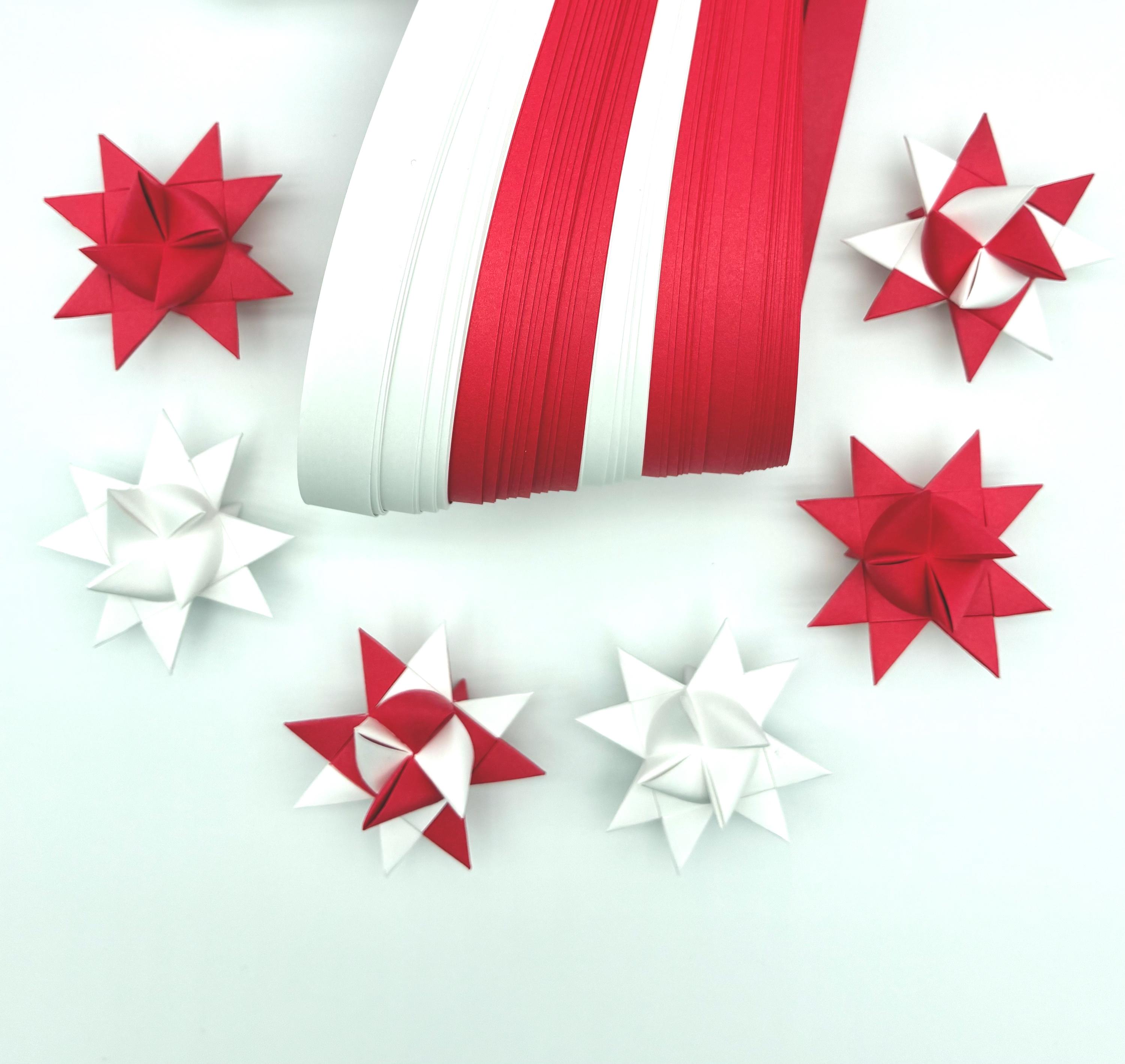 Paper Star Kit~ Froebel Paper Strips & Instructions (100ct) Red/white ...
