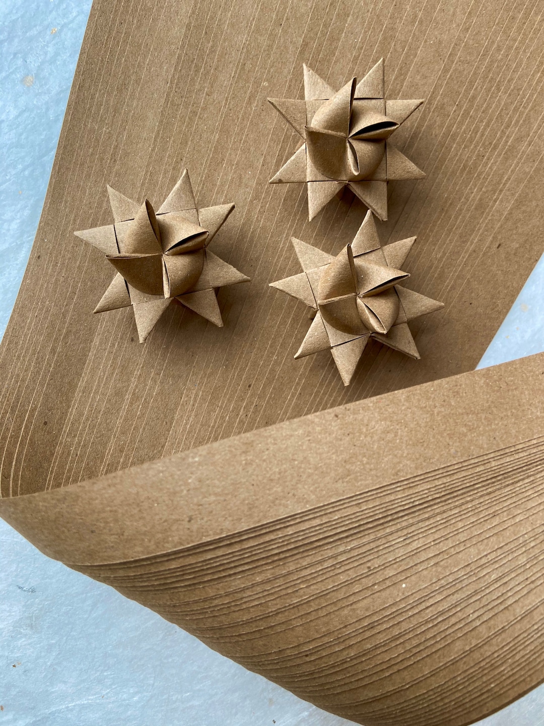Kraft~ Froebel Moravian German Star Paper Origami Ornaments Rustic DIY ...