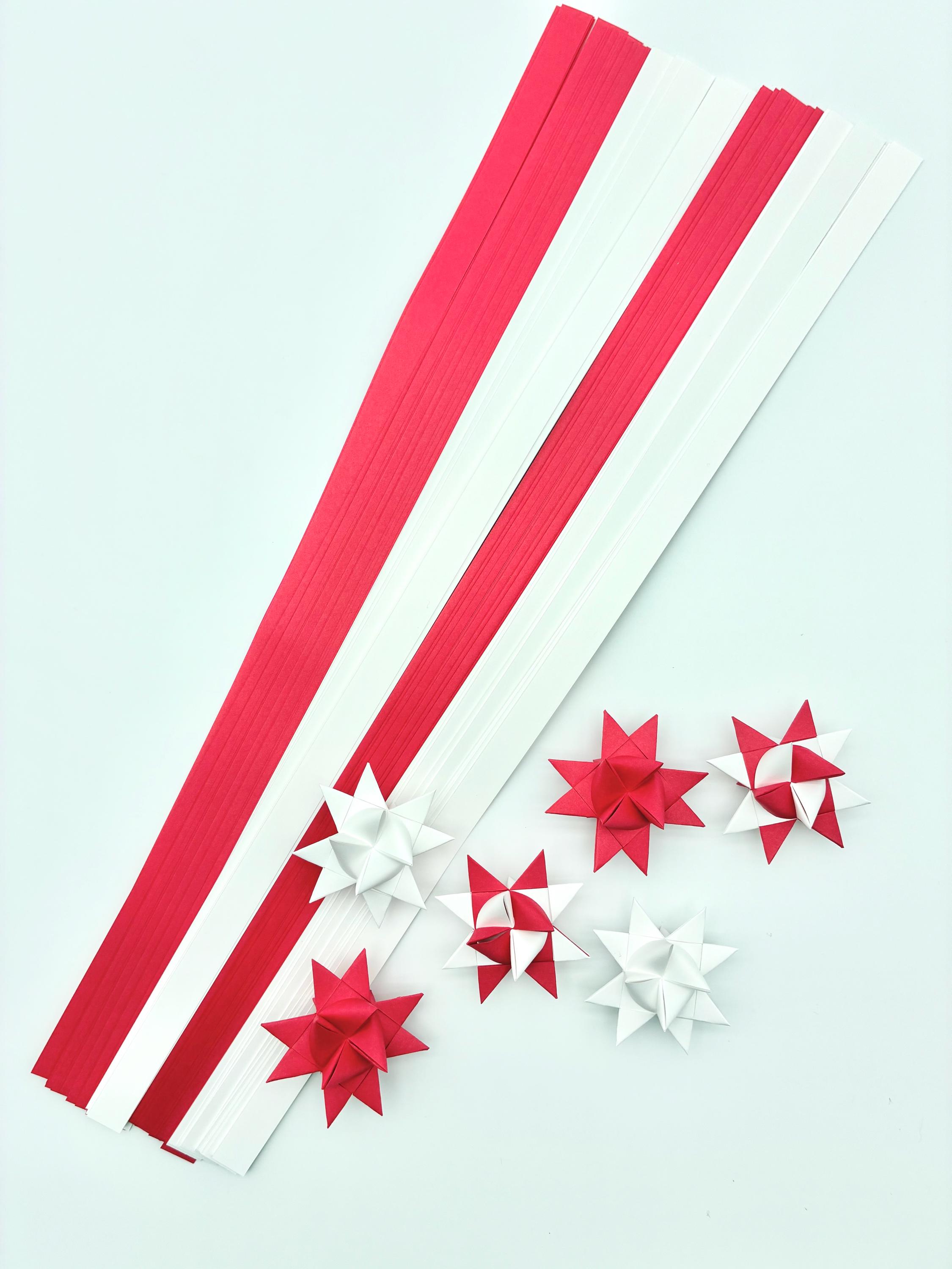 Paper Star Kit~ Froebel Paper Strips & Instructions (100ct) Red/white ...