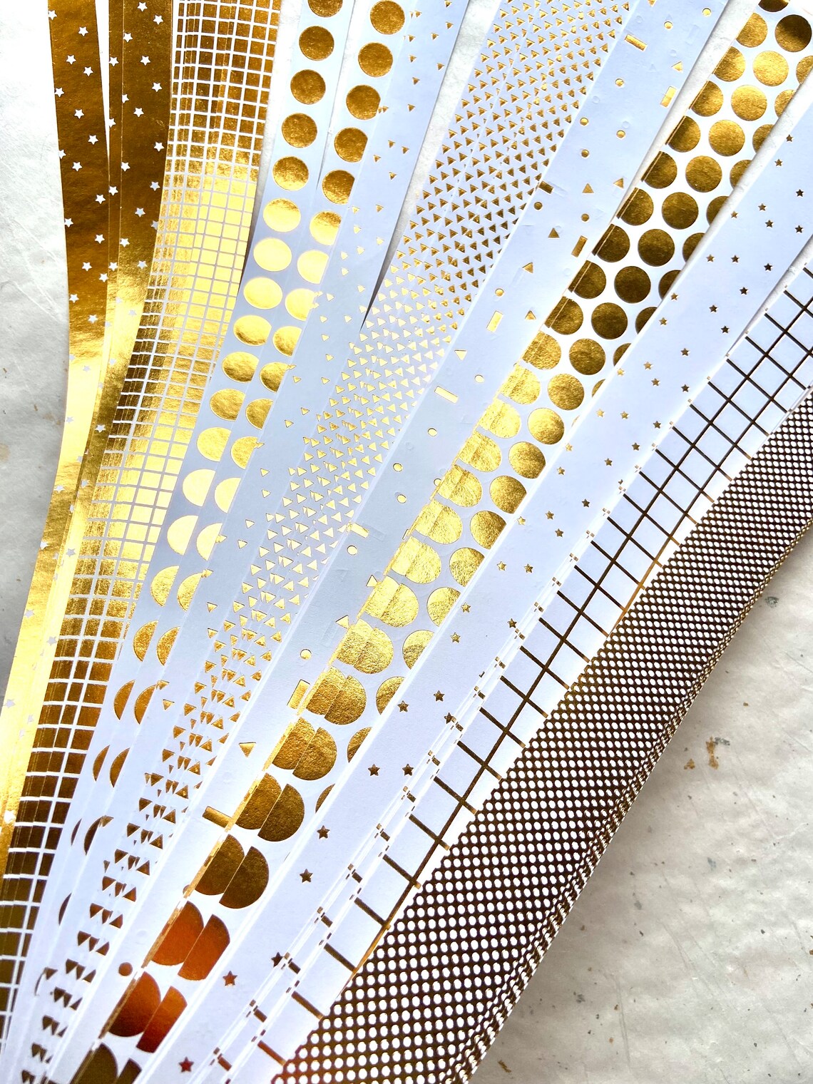 Hot Foil Gold Pattern Paper Strips~ DIY Origami Stars (40 Count) - Etsy UK