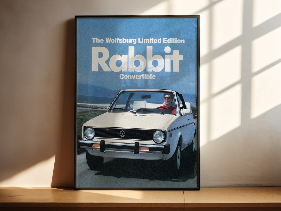 Classic VW White Convertible Poster Vintage Volkswagen Wall Art - Etsy