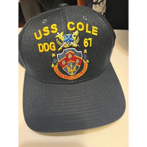 USS Cole DDG 67 Memorial Snapback Hat Determined Warrior Navy Vet Cap ...