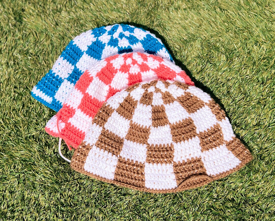 Checker Board Crochet Hats - Etsy
