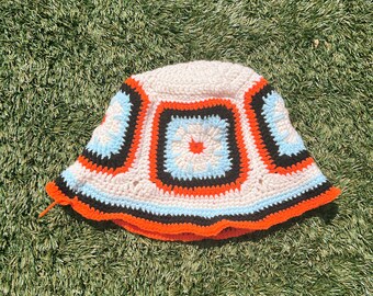 Multi-colored Granny Square Bucket Hat - Etsy