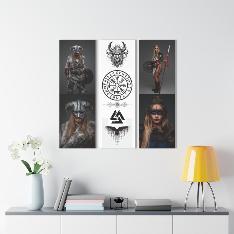 Viking Acrylic Prints, Norse Wall Art, Scandinavian Home Decor, Set of ...