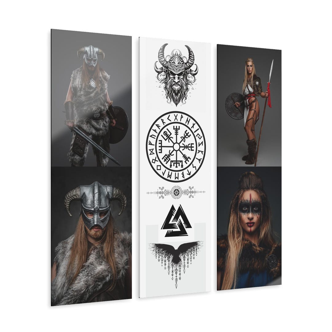Viking Acrylic Prints, Norse Wall Art, Scandinavian Home Decor, Set of ...
