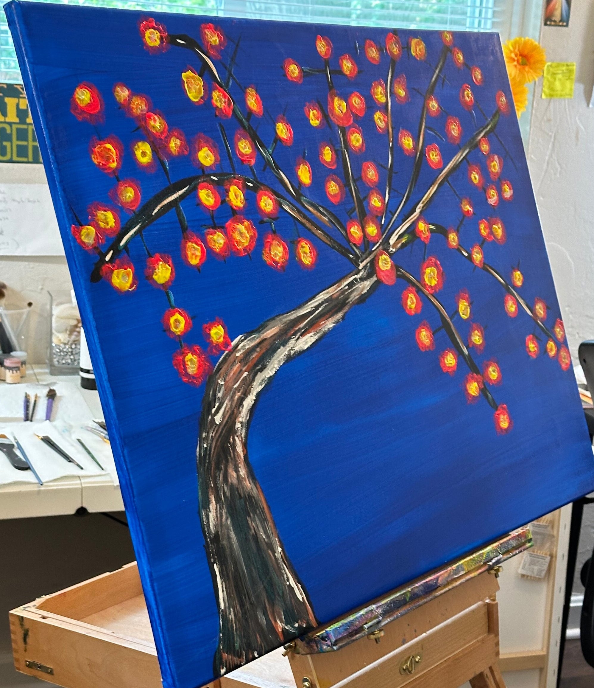 OLD TREE ART, Abstract Painting, Original Art, Canvas Wall Painting ...