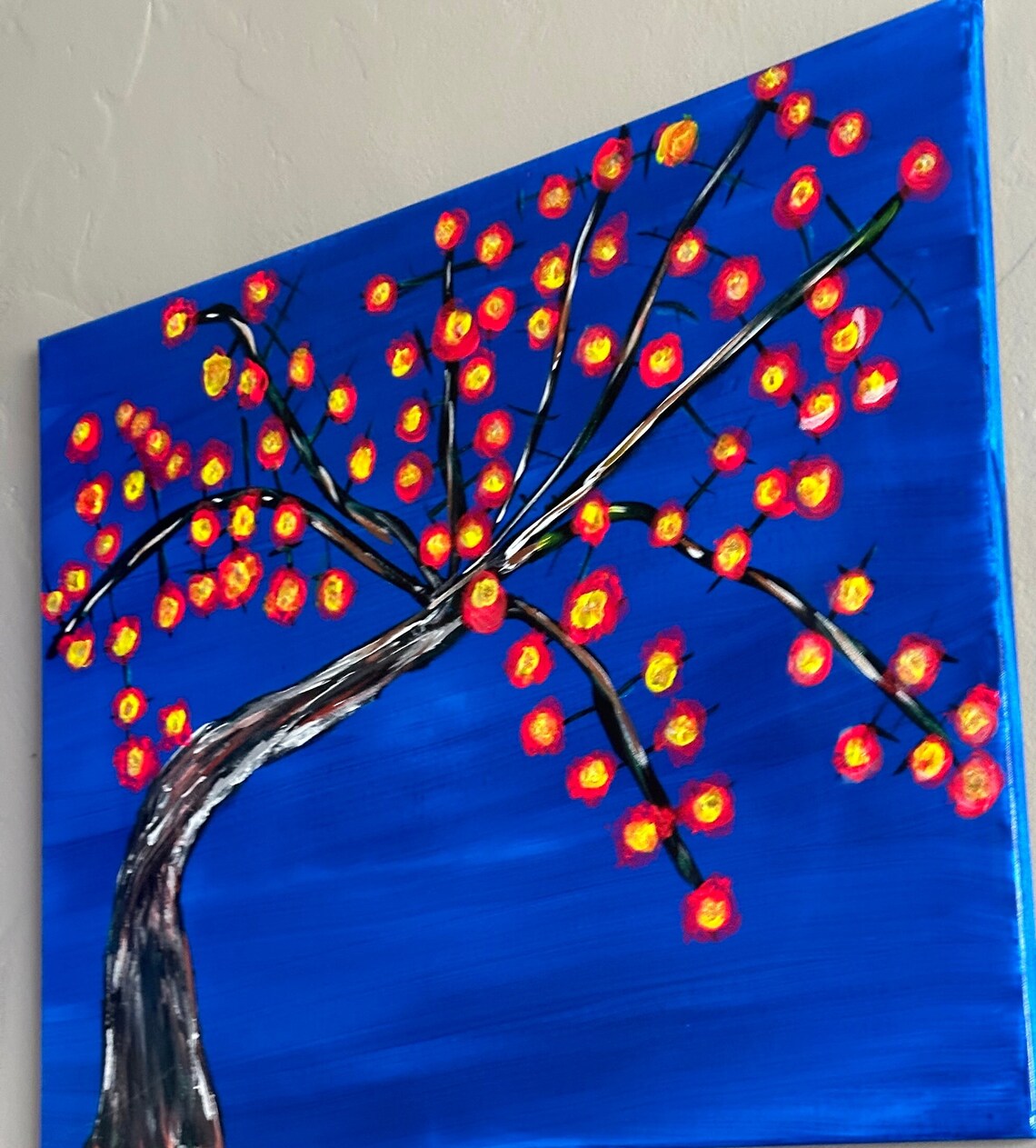 OLD TREE ART, Abstract Painting, Original Art, Canvas Wall Painting ...