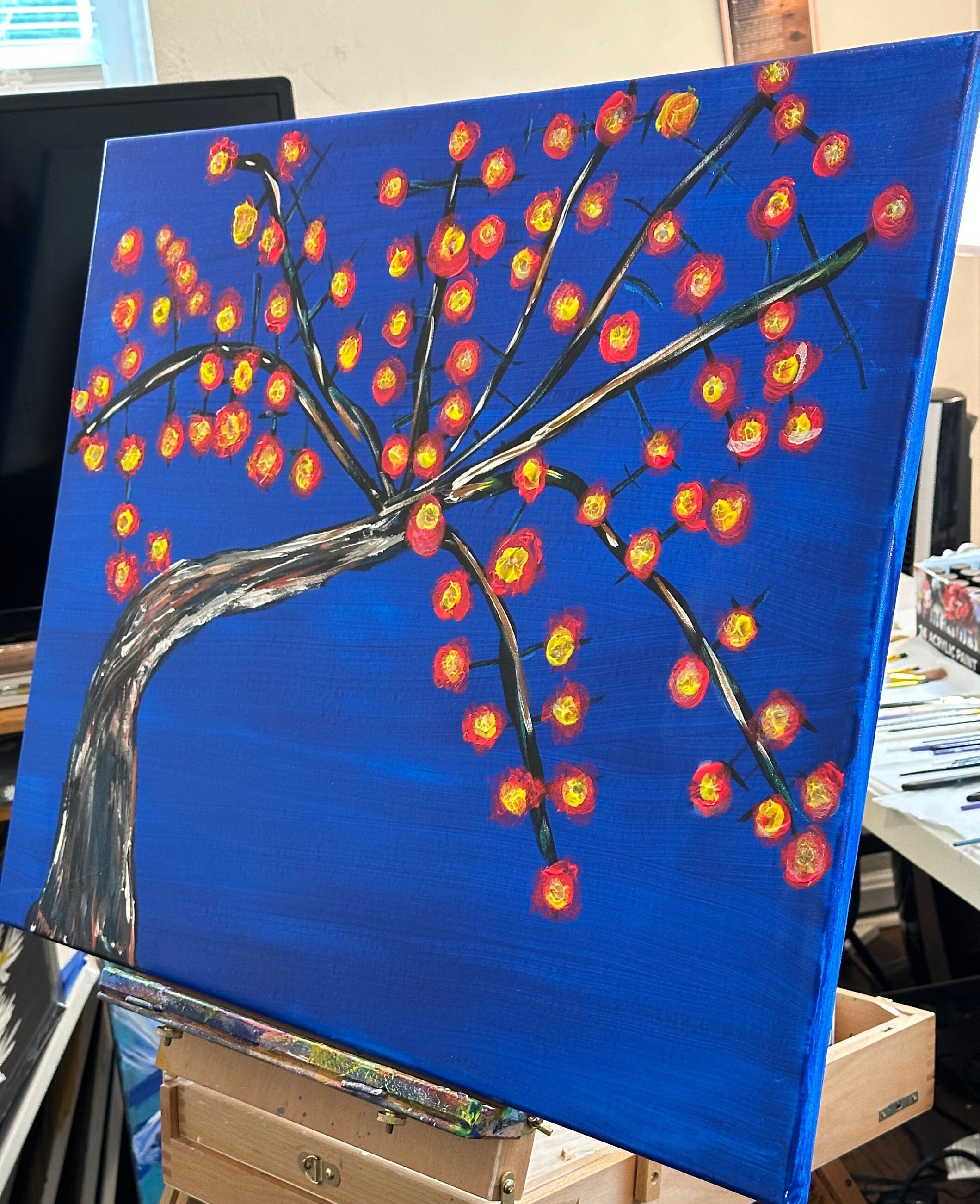OLD TREE ART, Abstract Painting, Original Art, Canvas Wall Painting ...