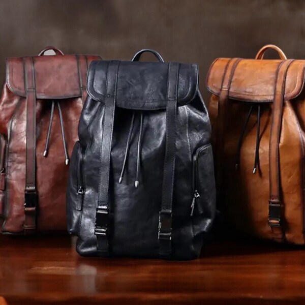 Leather Backpacks - Etsy